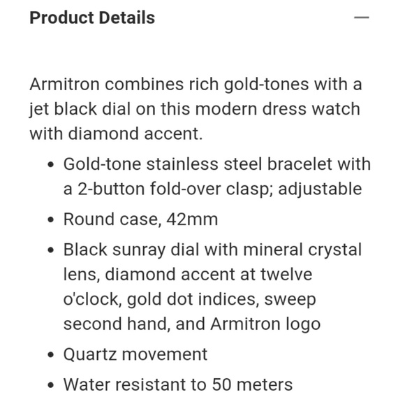 Armitron | Accessories | Armitron Golddiamond Watch | Poshmark